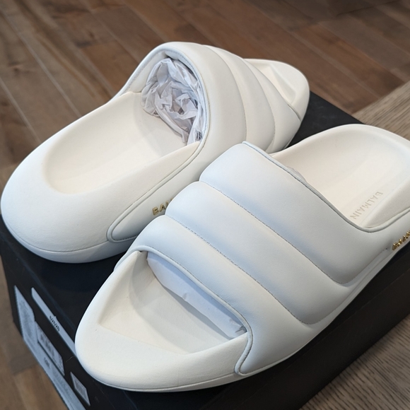 Balmain | Shoes | Mens Balmain Bit Puffy Slide Sandals White | Poshmark